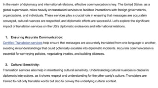 The Impact of Translation Services on Diplomacy and International ...