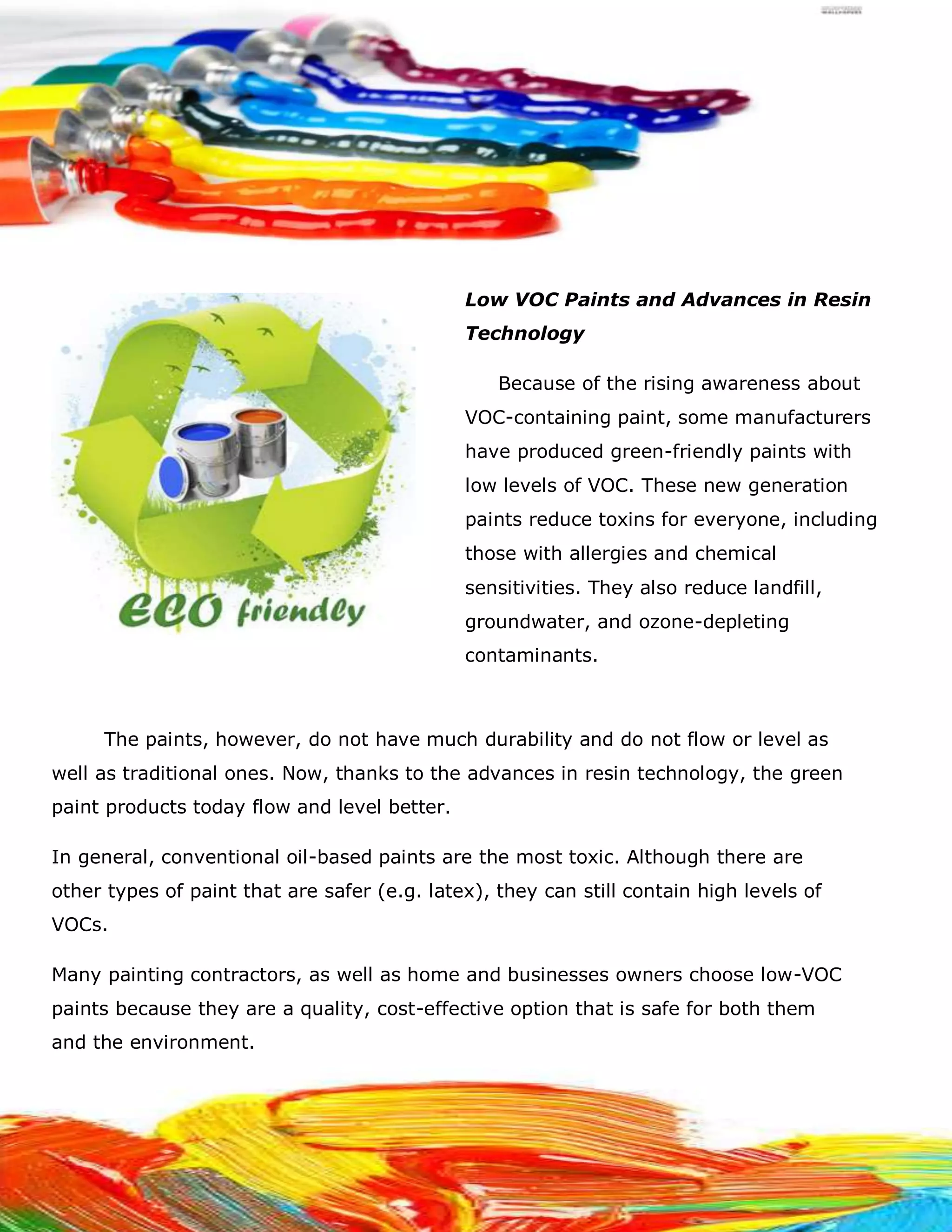 The impact of voc paints to humans and the environment globaldecorating ...