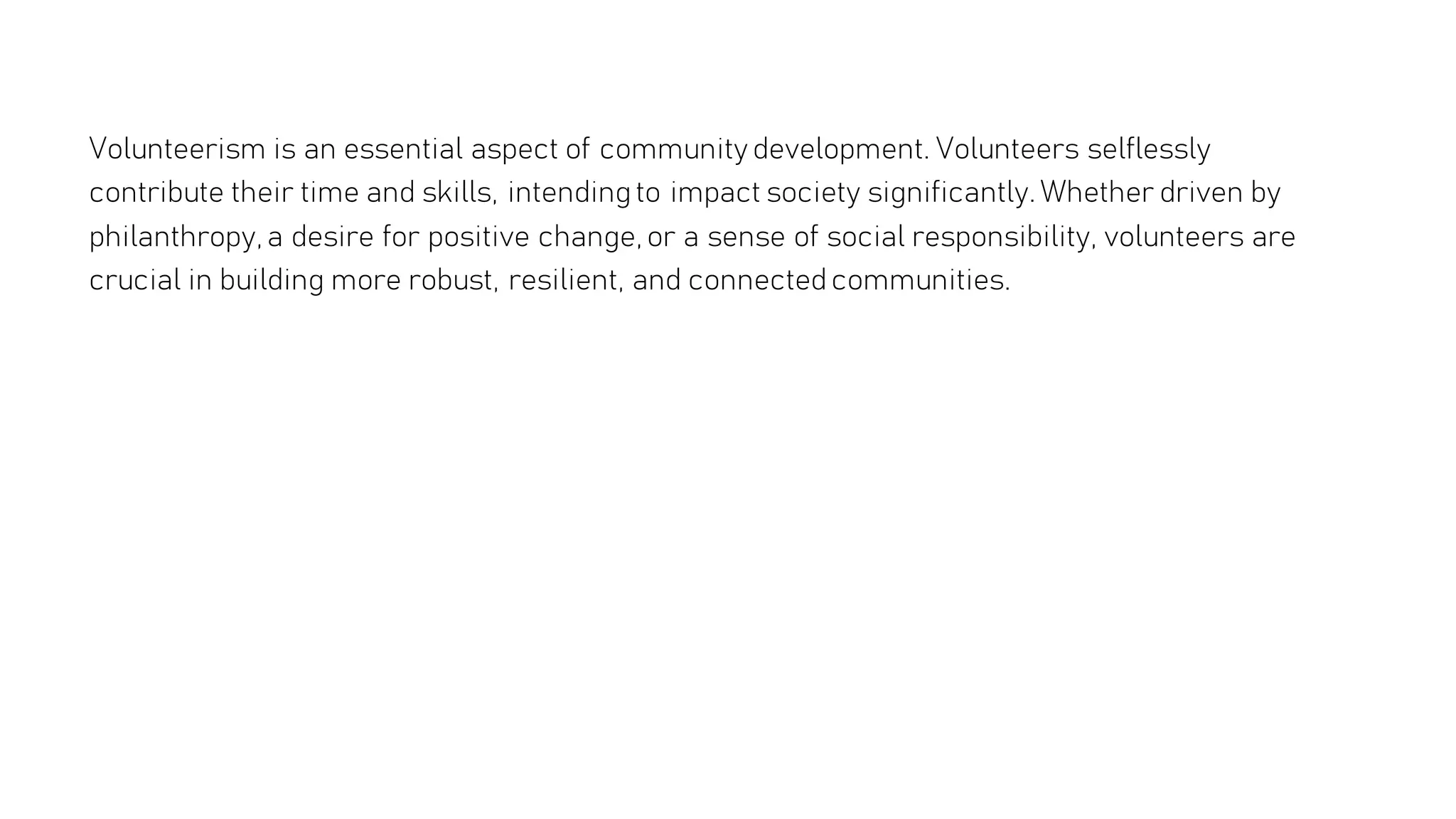 The Impact of Volunteerism on Communities | PDF