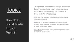 The impact social media has on adolescents mental health | PPTX