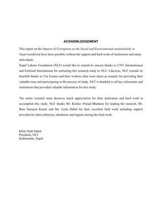 The impacts of corruption on the social and environmental ...