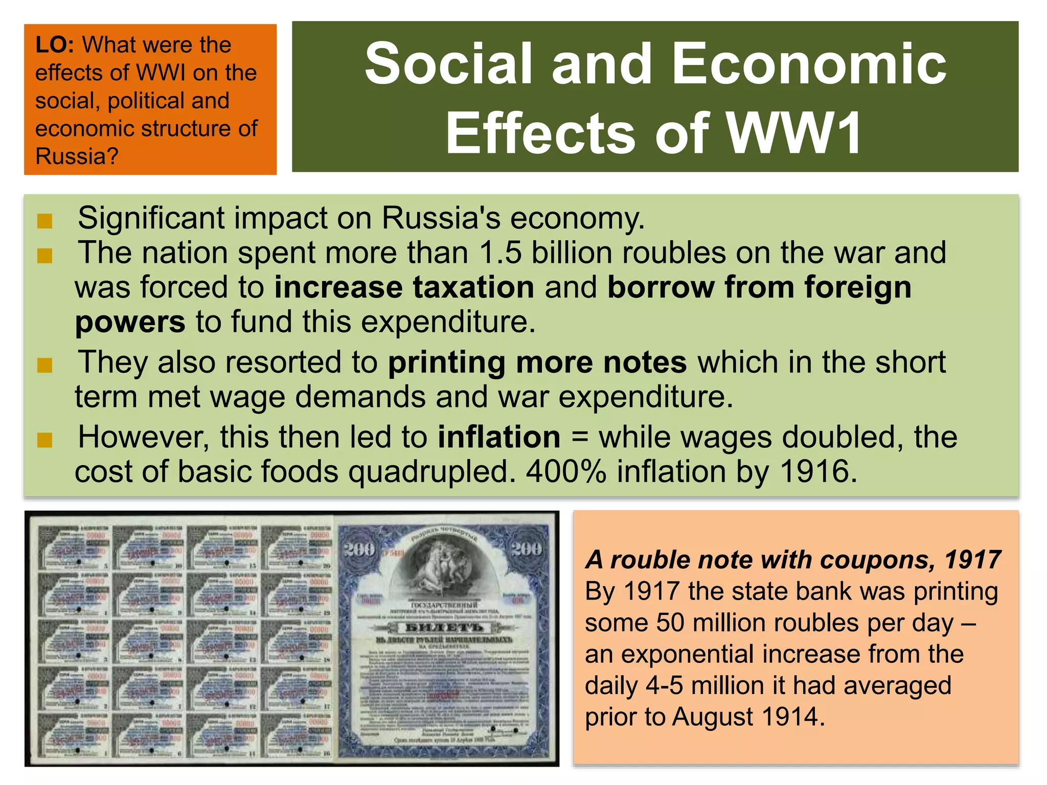 The Impacts of WW1 | PPTX