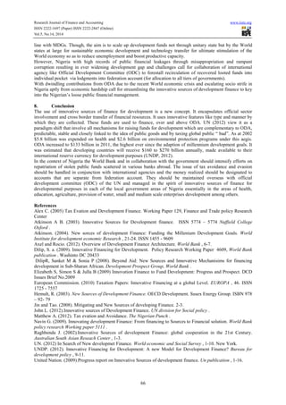 The imperatives of innovative sources of development finance | PDF ...