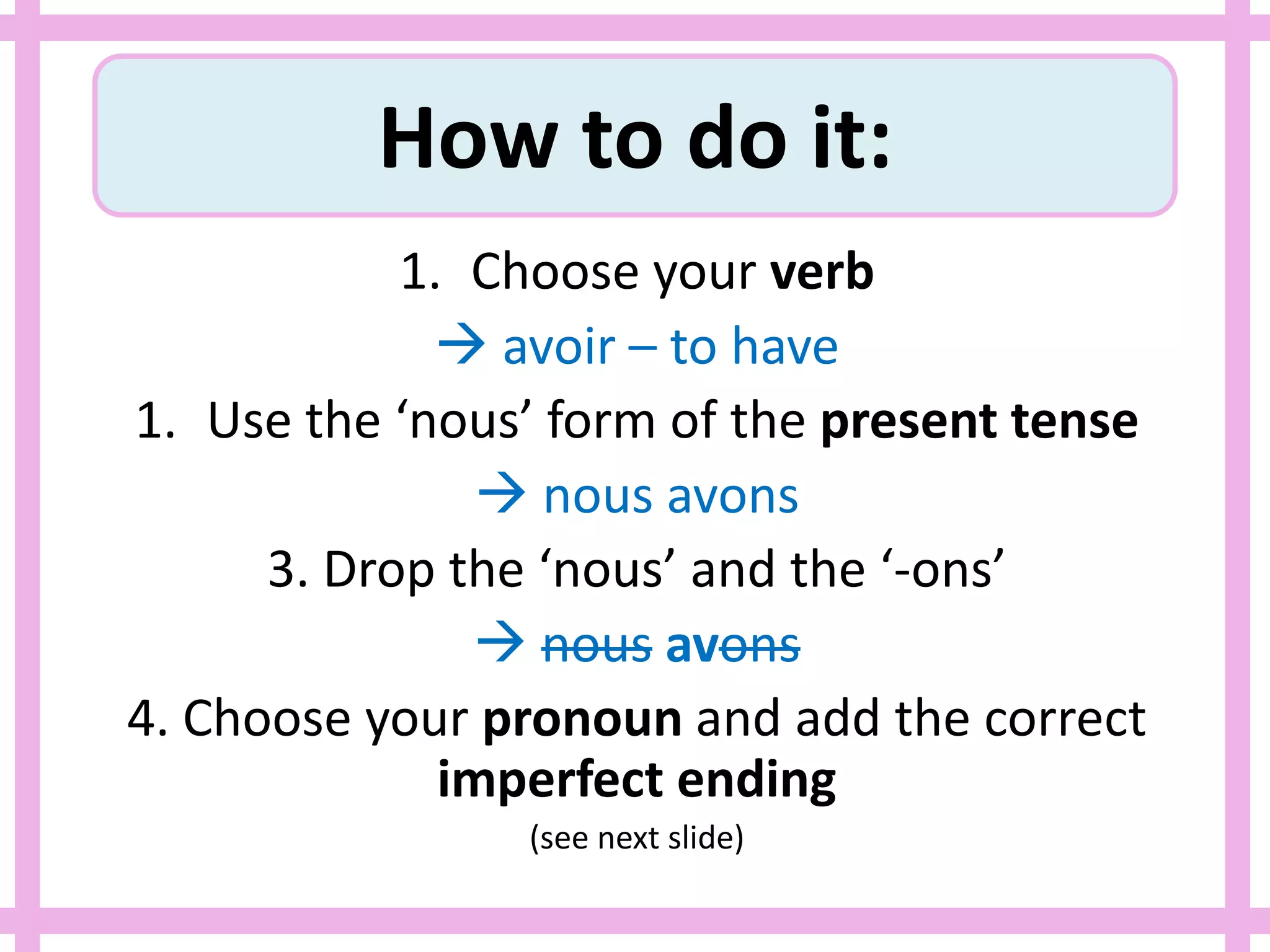 The Imperfect Tense | PPTX