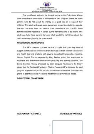 The Implementation of 4ps program in the philippines | DOCX