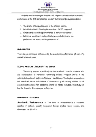 The Implementation of 4ps program in the philippines | DOCX