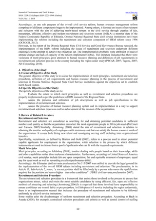 The implementation of recruitment and selection in civil service ...