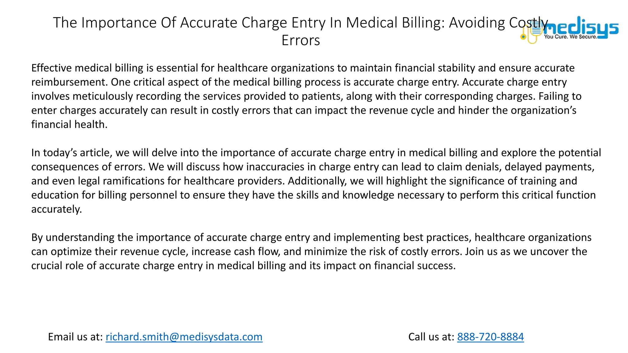 The Importance Of Accurate Charge Entry In Medical Billing Avoiding ...