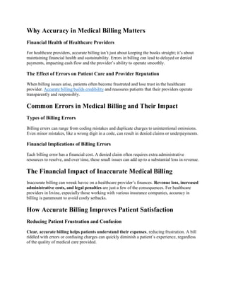 The Importance of Accurate Medical Billing in Irvine.pdf