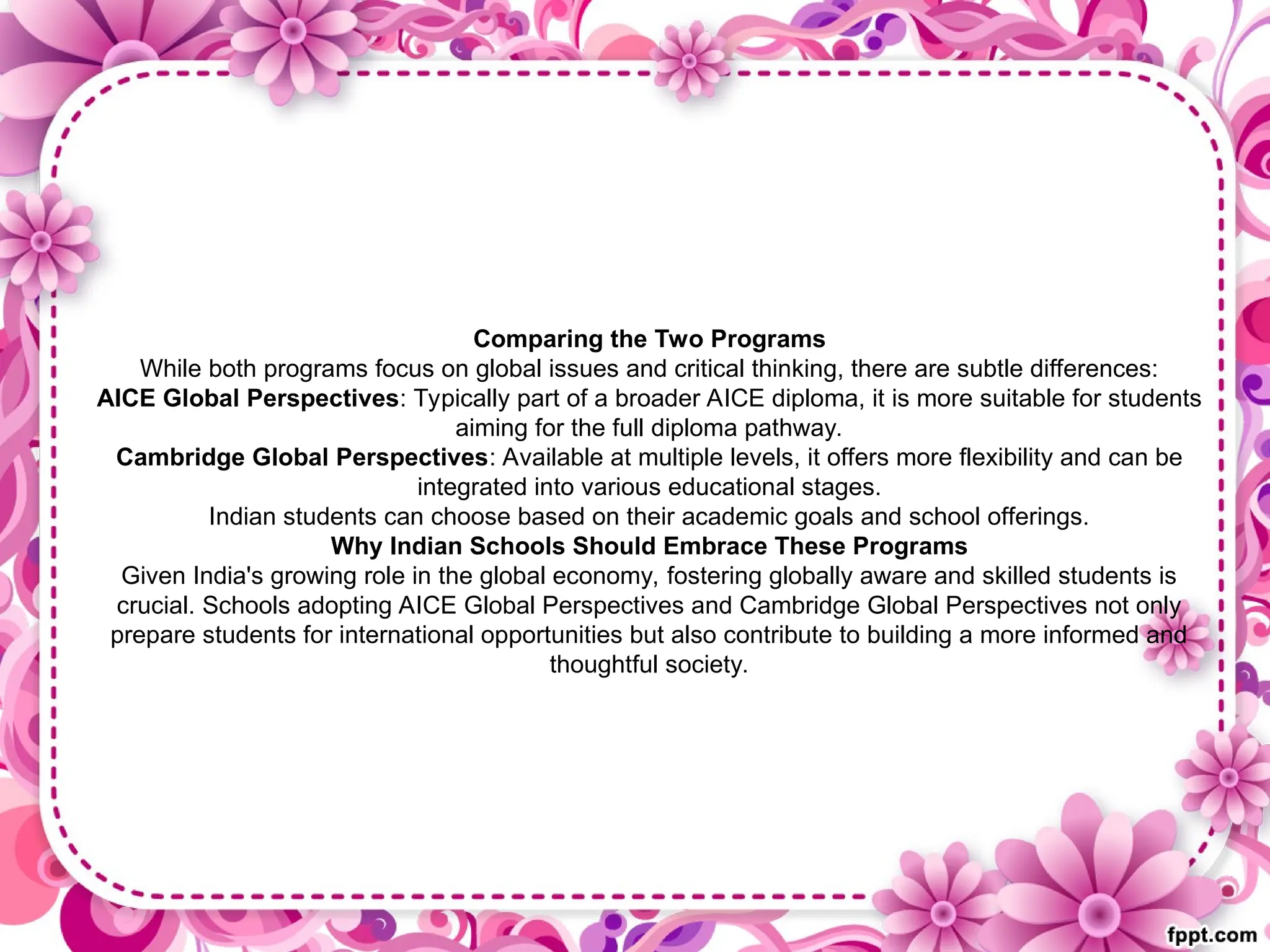 The Importance of AICE and Cambridge Global Perspectives for Indian ...