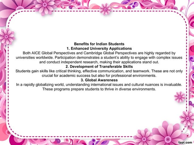 The Importance of AICE and Cambridge Global Perspectives for Indian ...