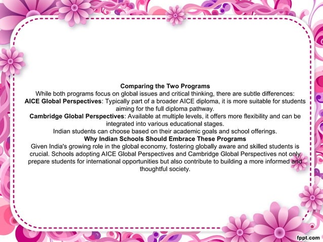 The Importance of AICE and Cambridge Global Perspectives for Indian ...