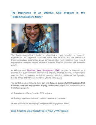 The Importance of an Effective CVM Program in the Telecommunications Sector.pdf