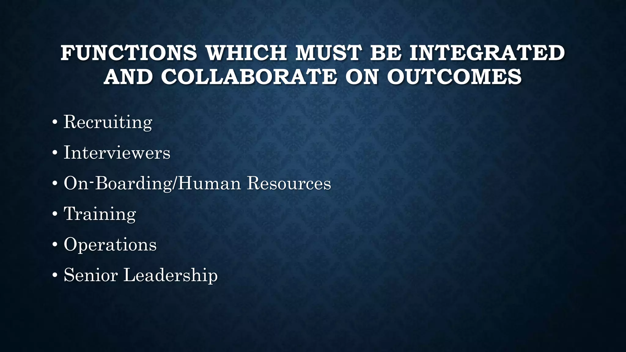 The importance of an integrated functions approach | PPTX