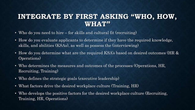 The importance of an integrated functions approach | PPTX