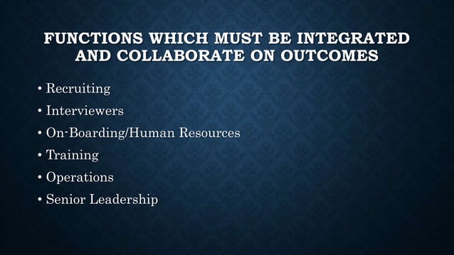 The importance of an integrated functions approach | PPTX