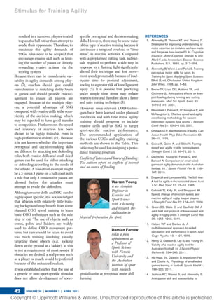 The importance of a sport specific stimulus for training agility | PDF