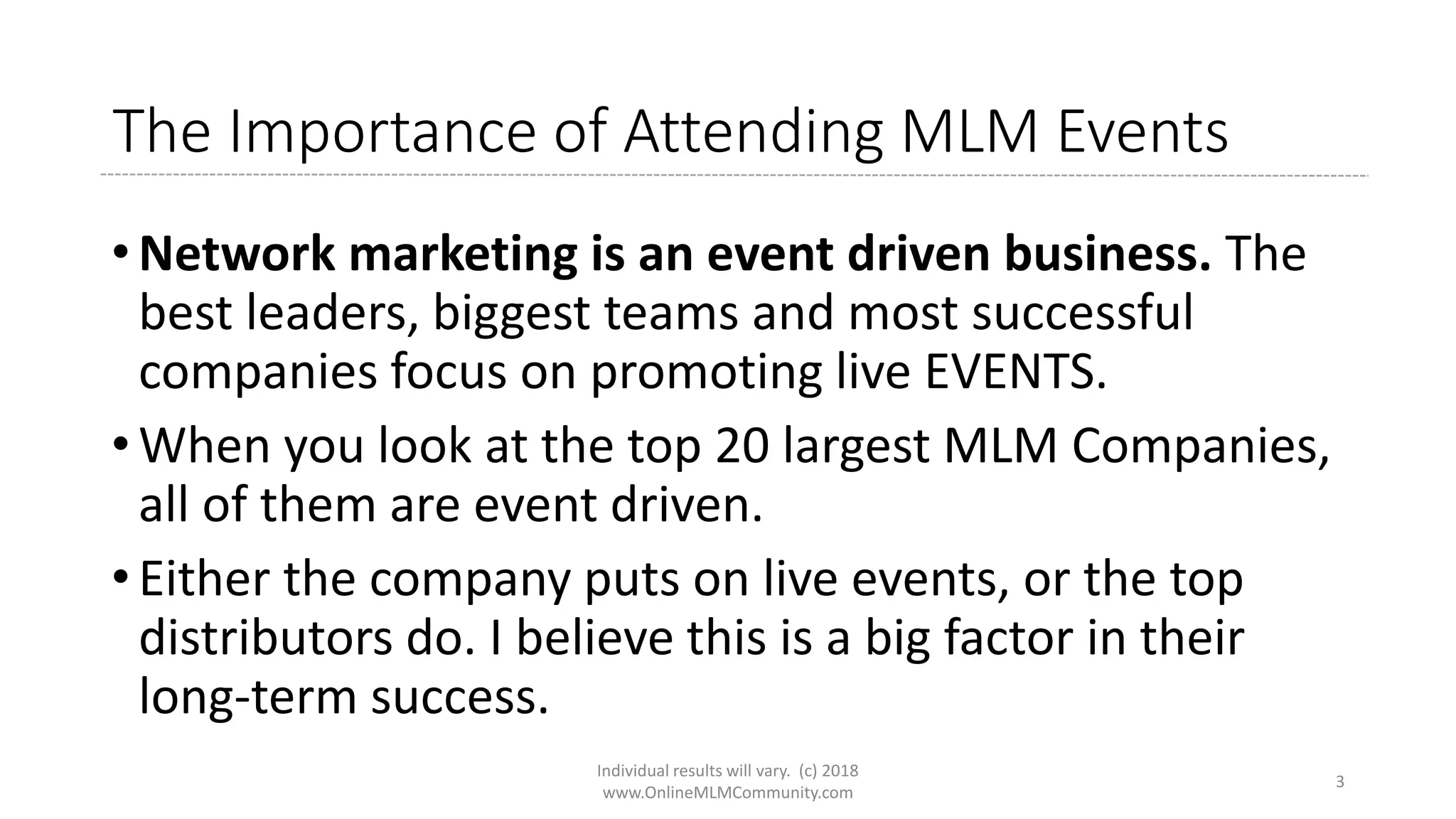 The Importance of Attending MLM Events | PPTX