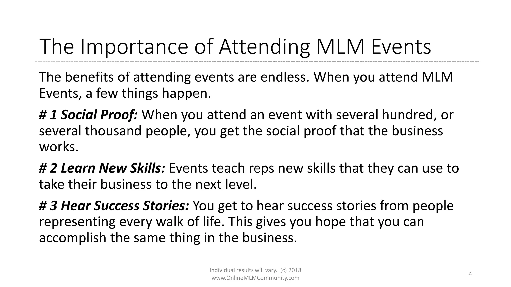 The Importance of Attending MLM Events | PPTX