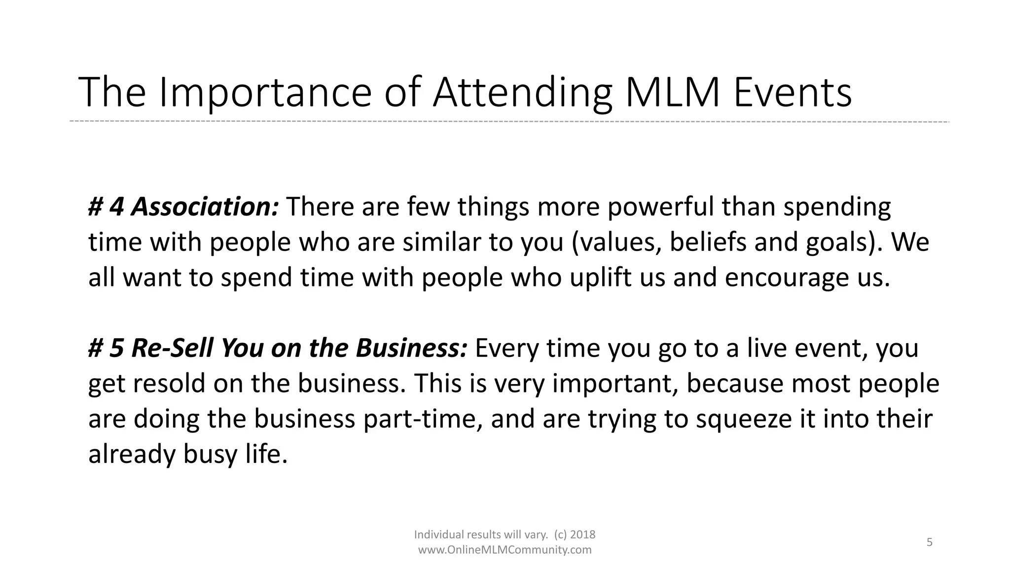 The Importance of Attending MLM Events | PPTX
