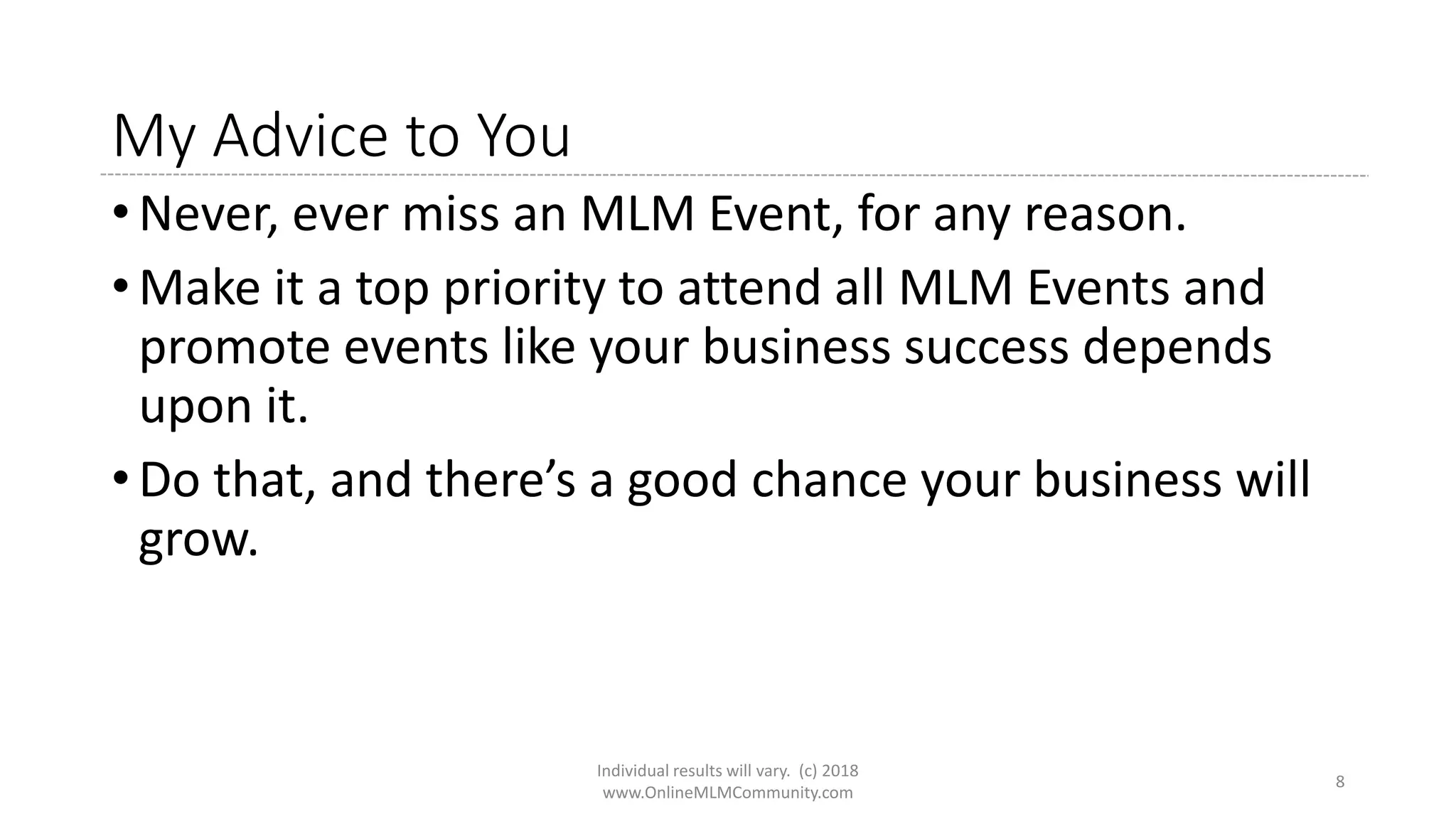 The Importance of Attending MLM Events | PPTX