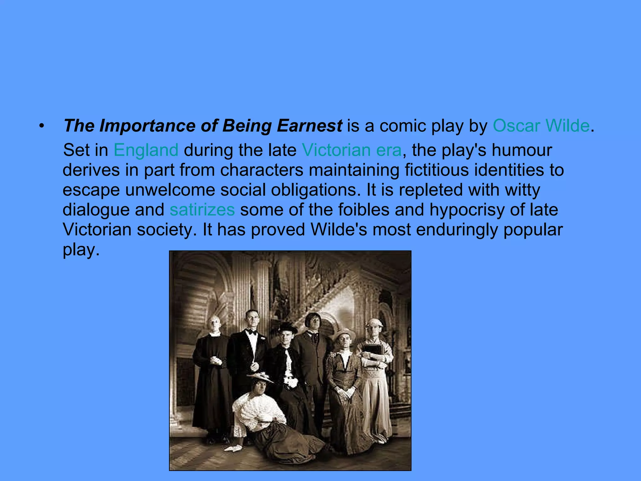 The Importance Of Being Earnest | PPT