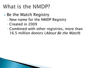 The Importance of College Students Joining the NMDP | PPTX