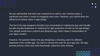 The Importance of Color in Mobile App Design | PDF