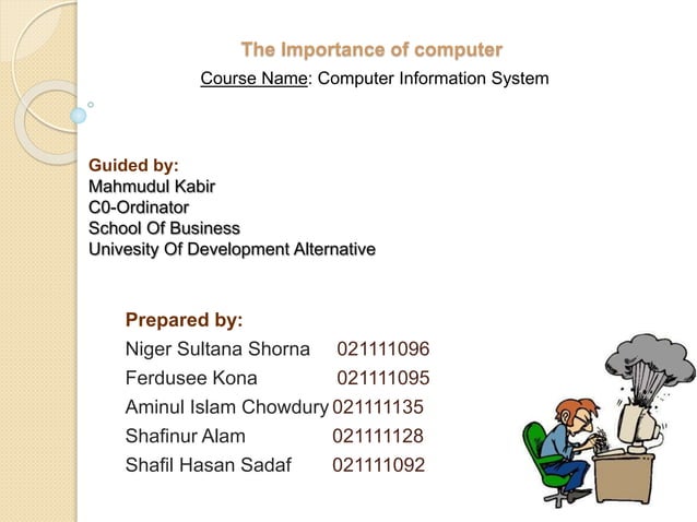 The importance of computer | PPT