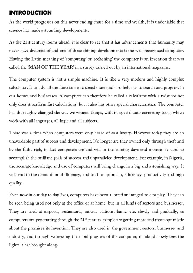 The importance of computer in the 21st century | PDF