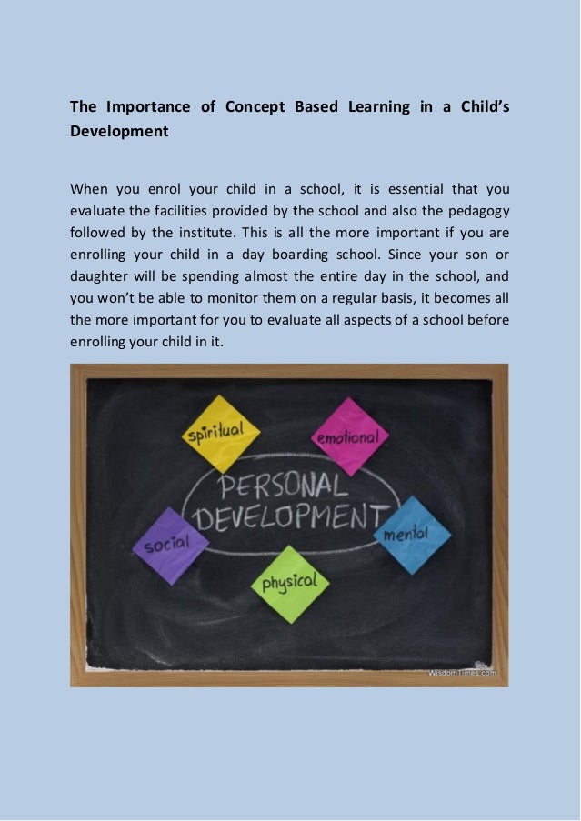 The Importance of Concept Based Learning in a Child’s Development