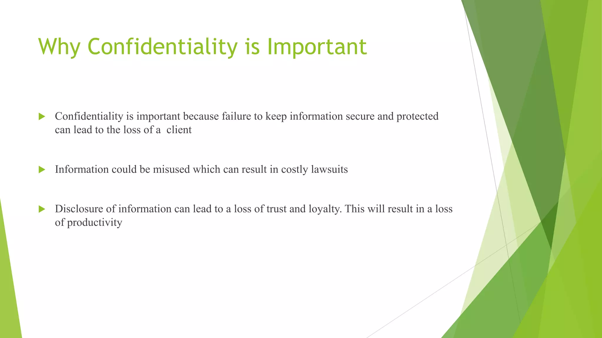 The importance of confidentiality | PPTX