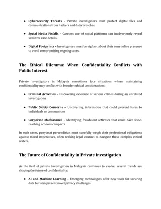 The Importance of Confidentiality in Private Investigation Work | PDF