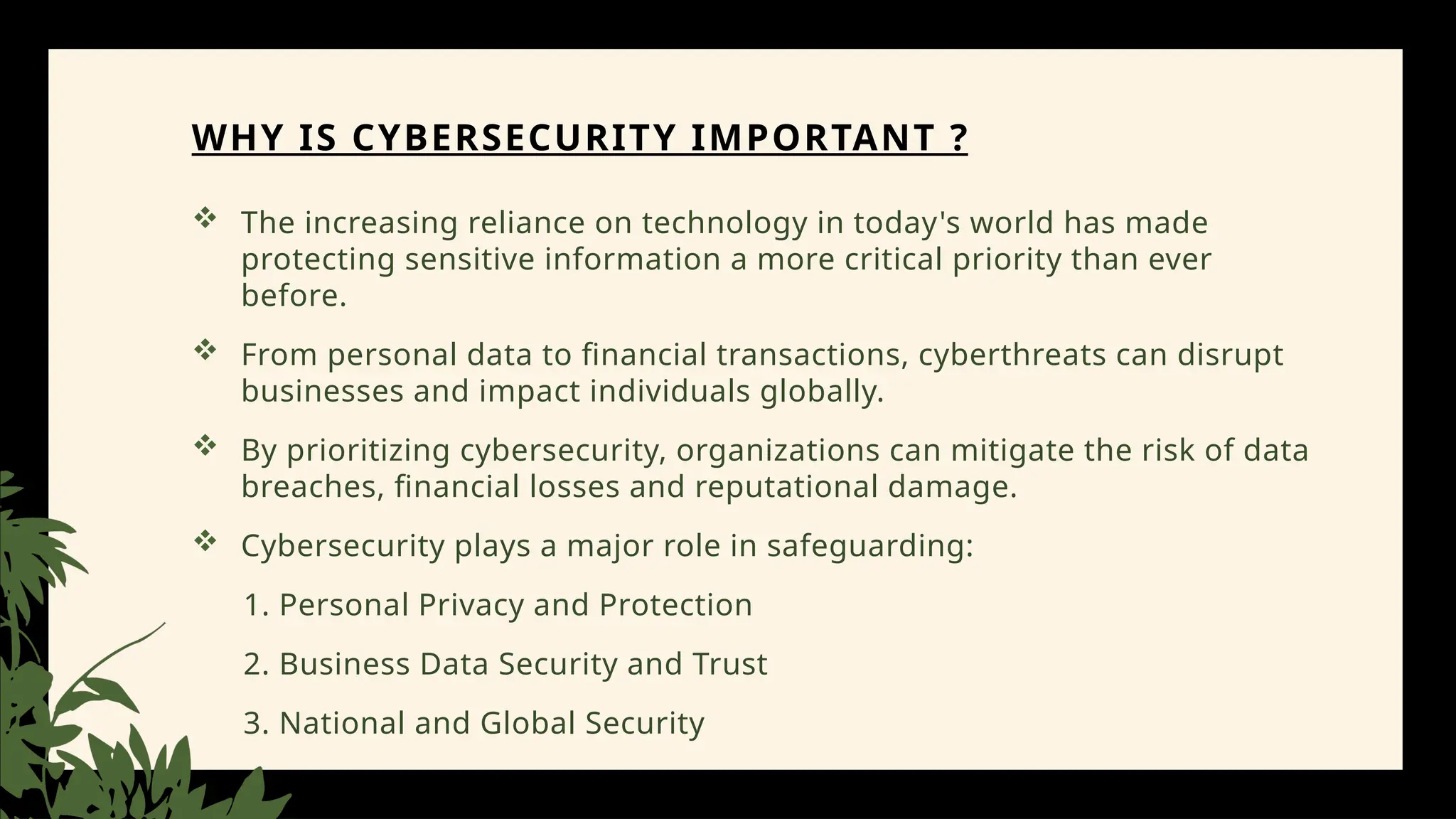 The Importance OF Cybersecurity and trends | PPTX