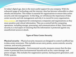 The Importance of Data Center Security and Risk Management.pptx | IT ...