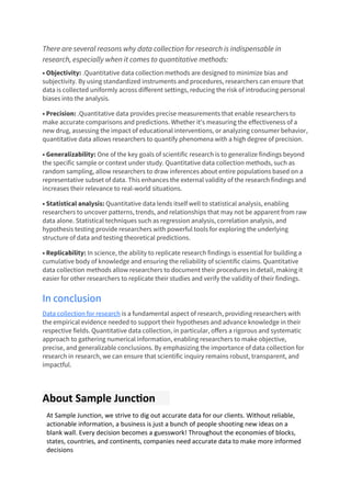 The Importance of Data Collection in Research Why Every Study Needs It - Sample Junction | PDF