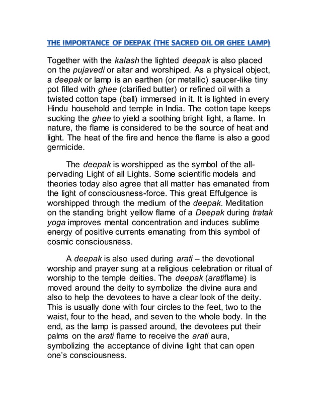 The importance of deepak | PDF