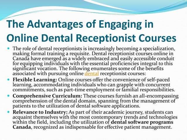 The Importance of Dental Receptionists in the Canadian Healthcare ...