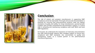 Supporting GMP with validated solvent documentation | PPTX
