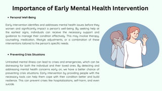 The Importance of Early Intervention and Diagnosis in Mental Illness | Solh Wellness | PDF