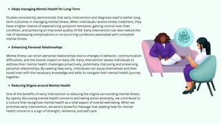 The Importance of Early Intervention and Diagnosis in Mental Illness | Solh Wellness | PDF