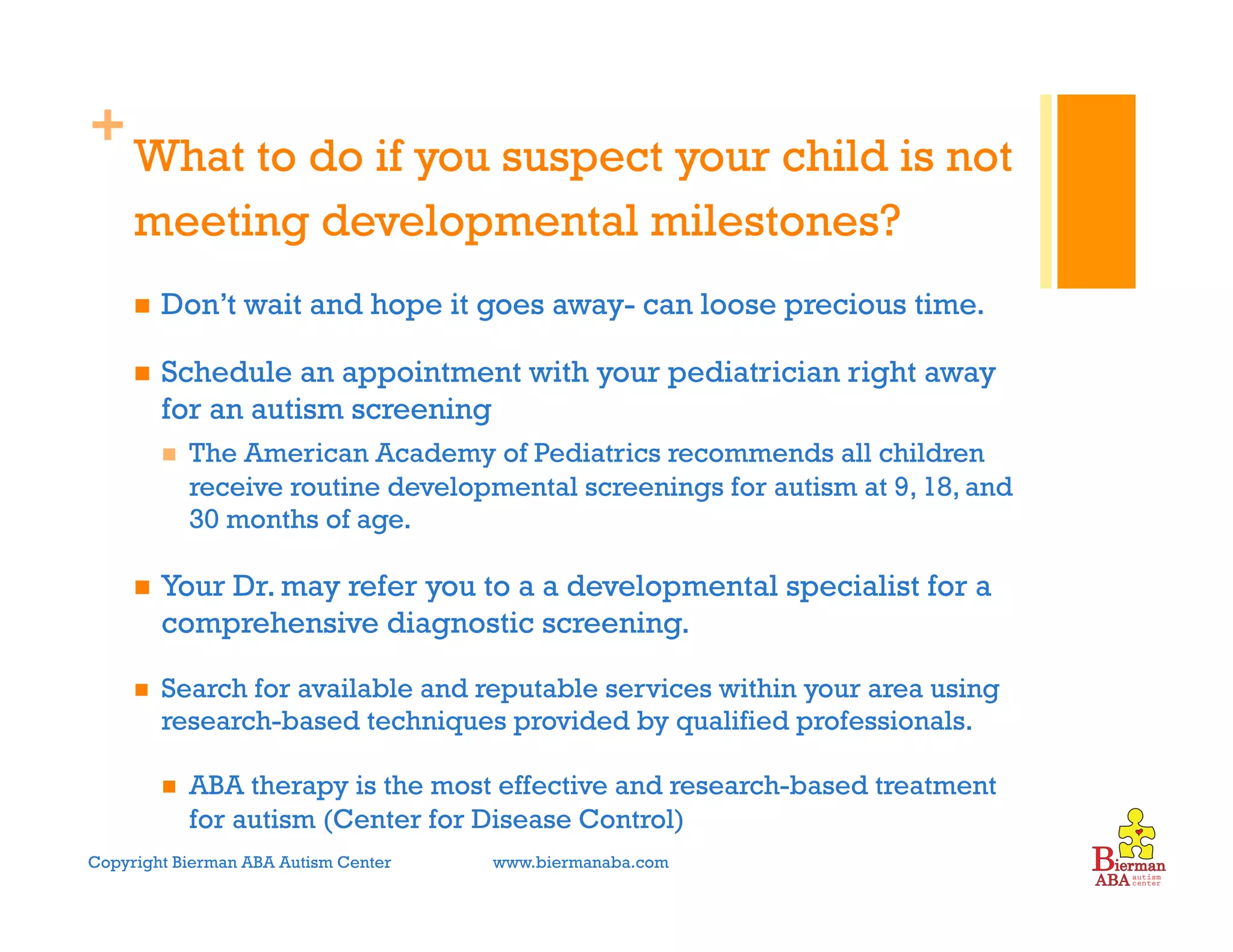 Autism Treatment: Importance of Early Intervention | PDF