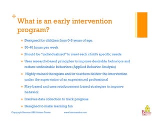 Autism Treatment: Importance of Early Intervention | PDF