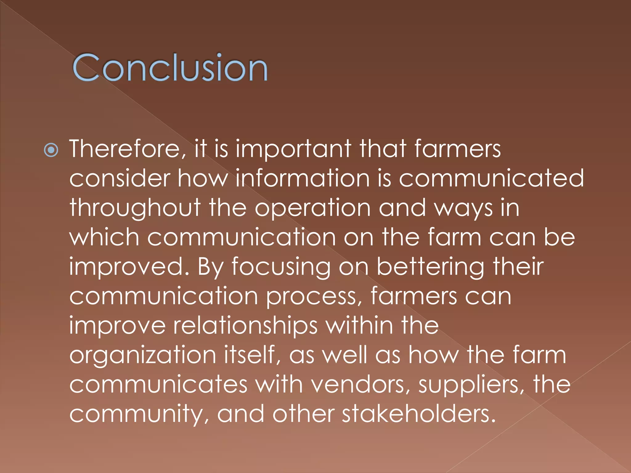 The Importance of Effective Communication in Farming | PPTX