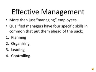 The importance of effective management | PPT