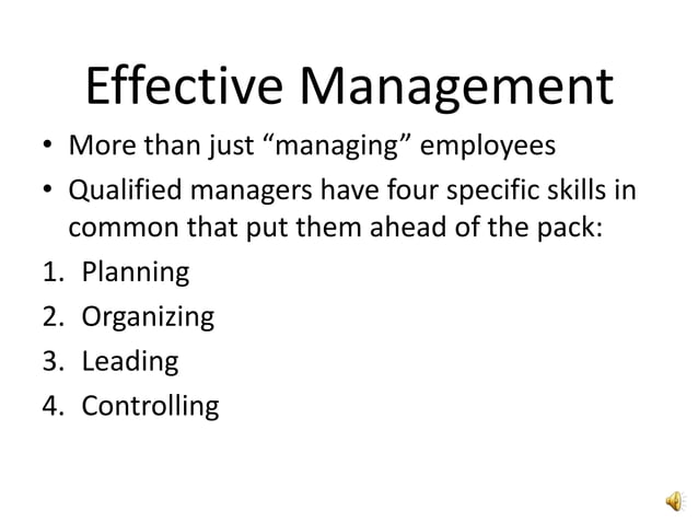 The importance of effective management | PPT
