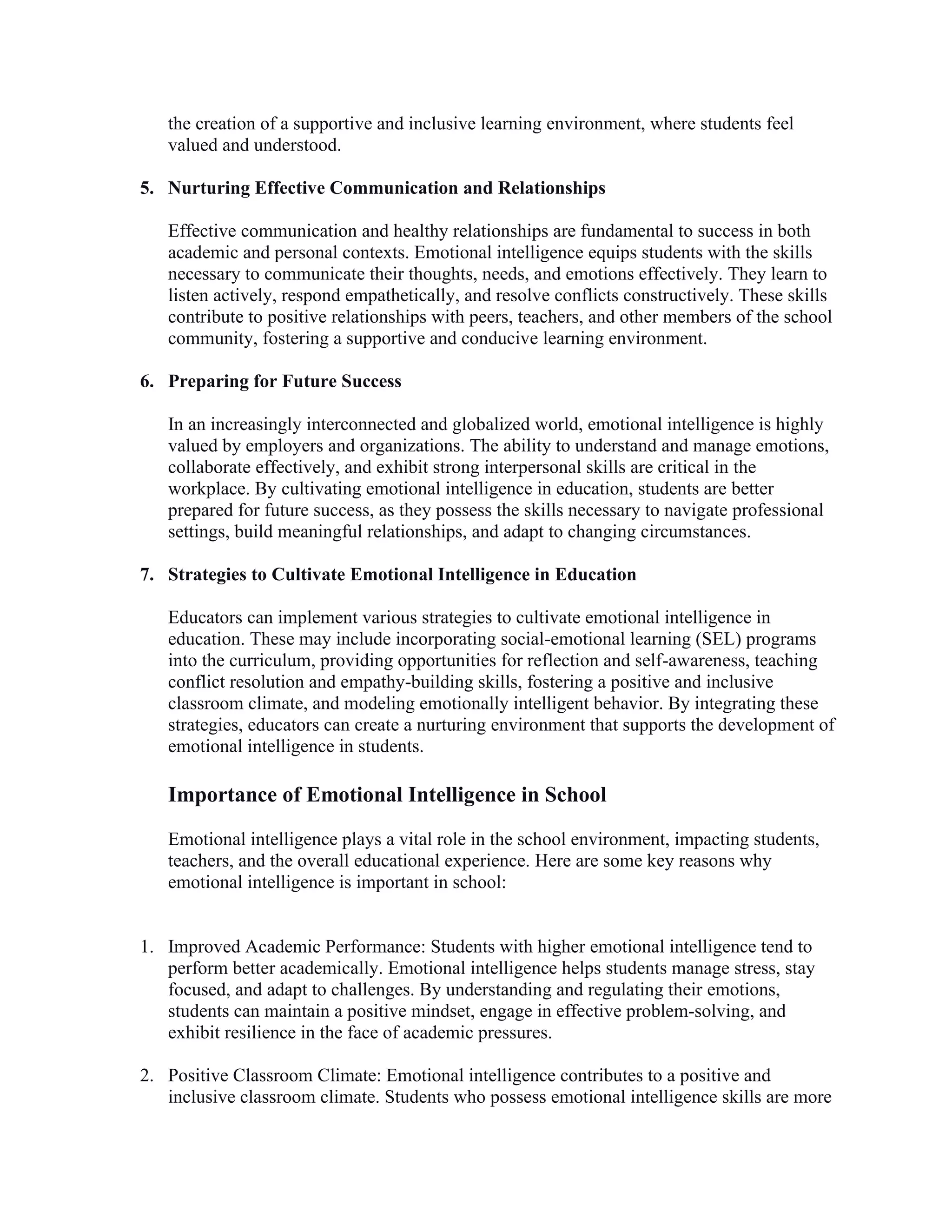 The Importance of Emotional Intelligence in Education | PDF