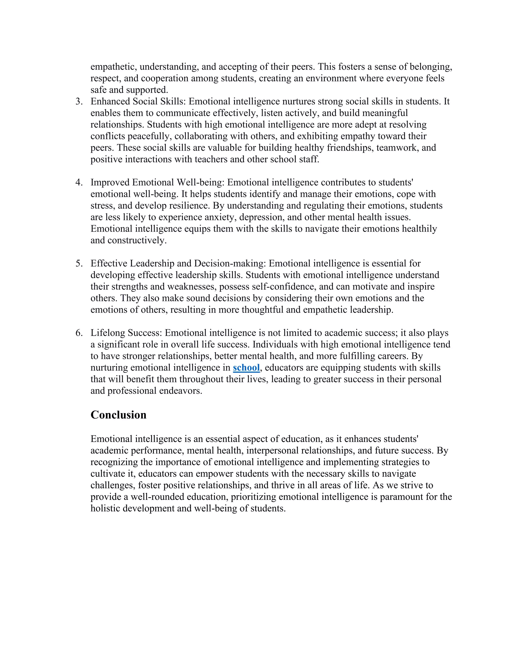 The Importance of Emotional Intelligence in Education | PDF