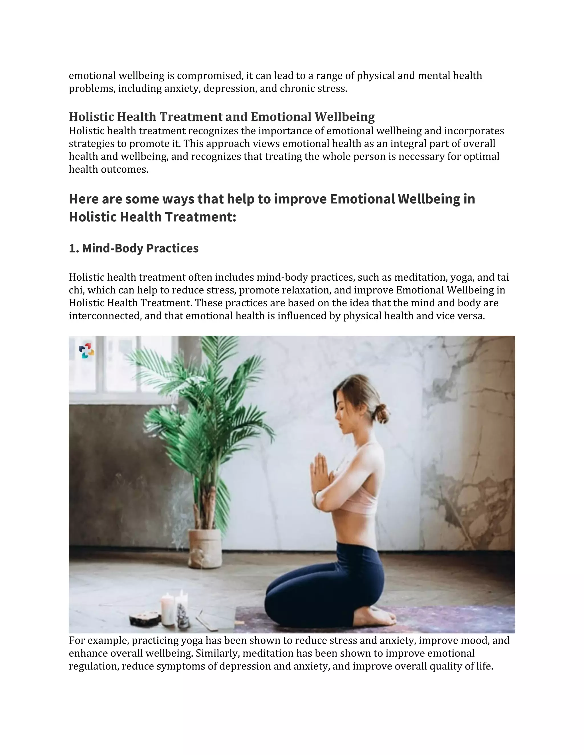 The Importance of Emotional Wellbeing in Holistic Health Treatment | PDF