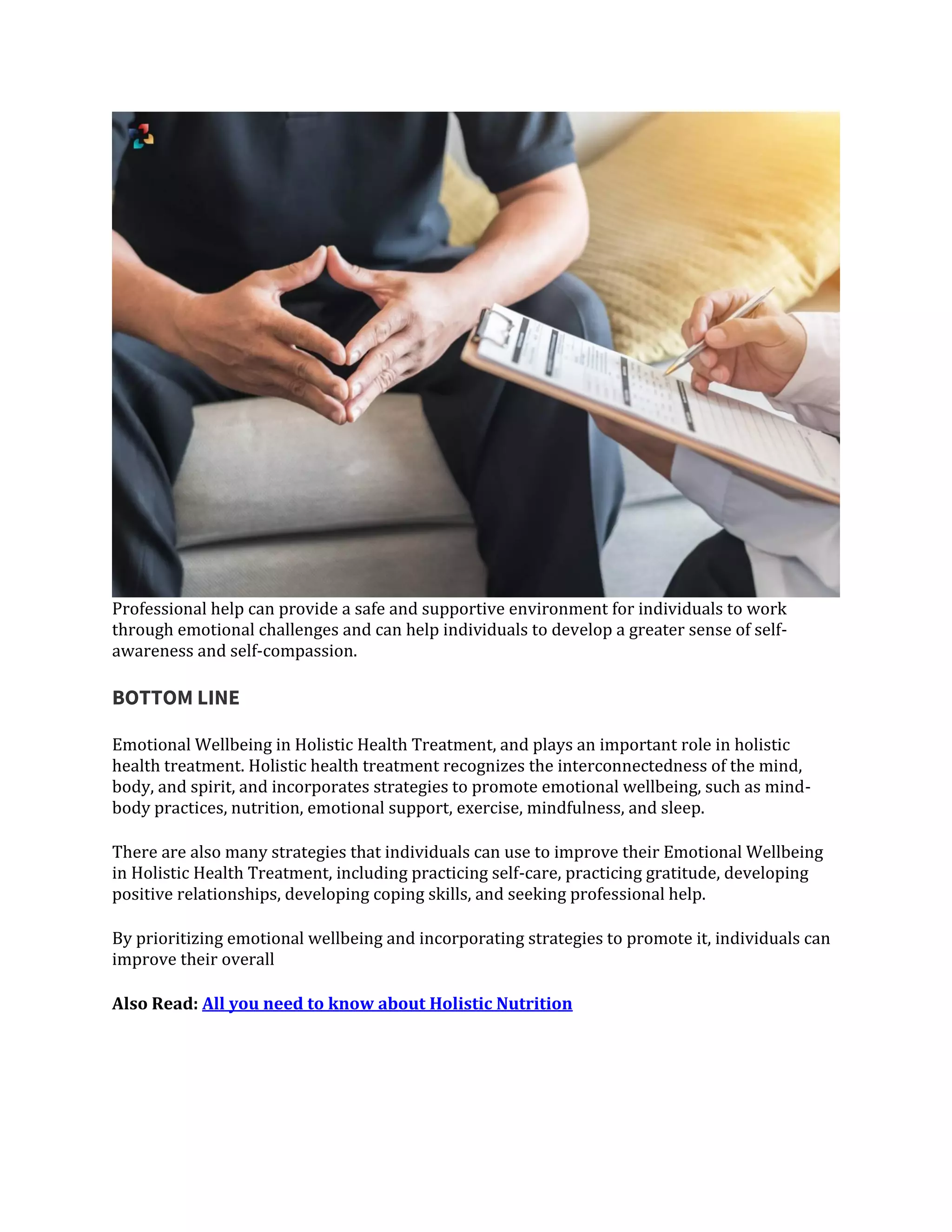 The Importance of Emotional Wellbeing in Holistic Health Treatment | PDF